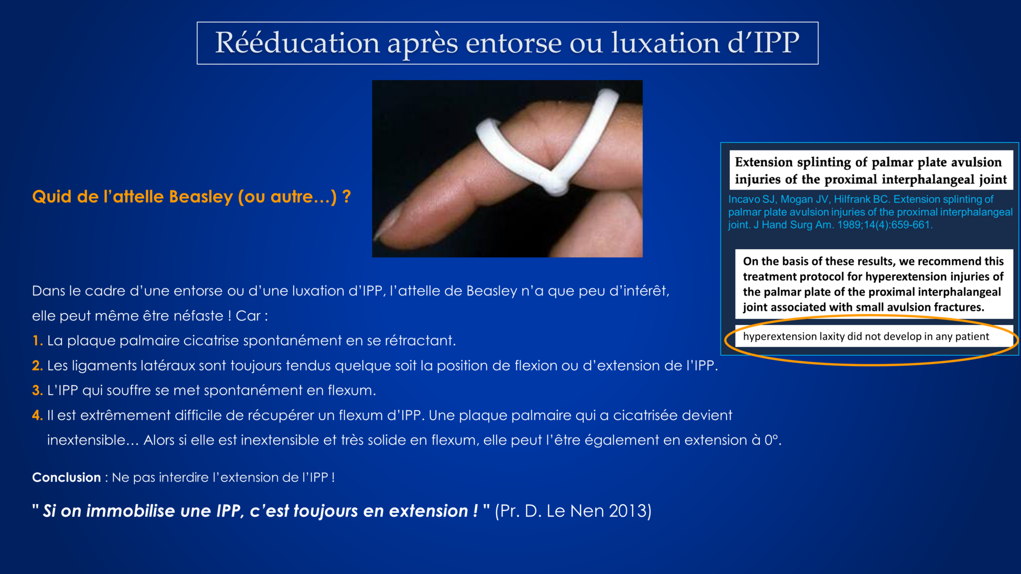 Rééducation après luxation de doigt (IPP) - Denis GERLAC - Rééducation ...